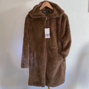 Zara | Jackets & Coats | Nwt Zara Mink Faux Fur Coat | Poshmark